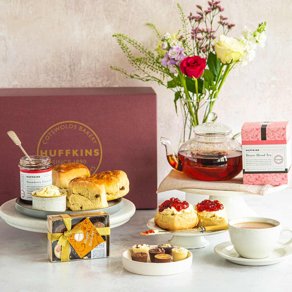 Happy Birthday Afternoon Tea Hamper | UK Delivery & Huffkins UK