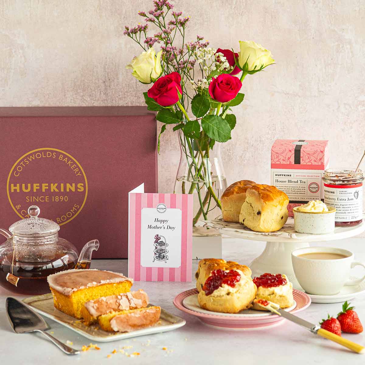 Mother's Day Afternoon Tea Gift Hamper & Huffkins UK