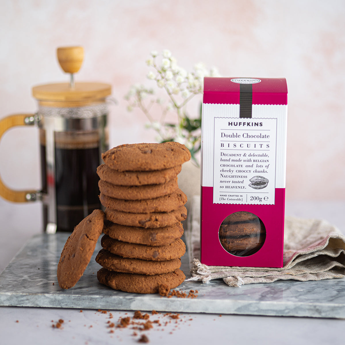 Double Chocolate Shortbread Biscuits | Biscuits by Post & Huffkins UK